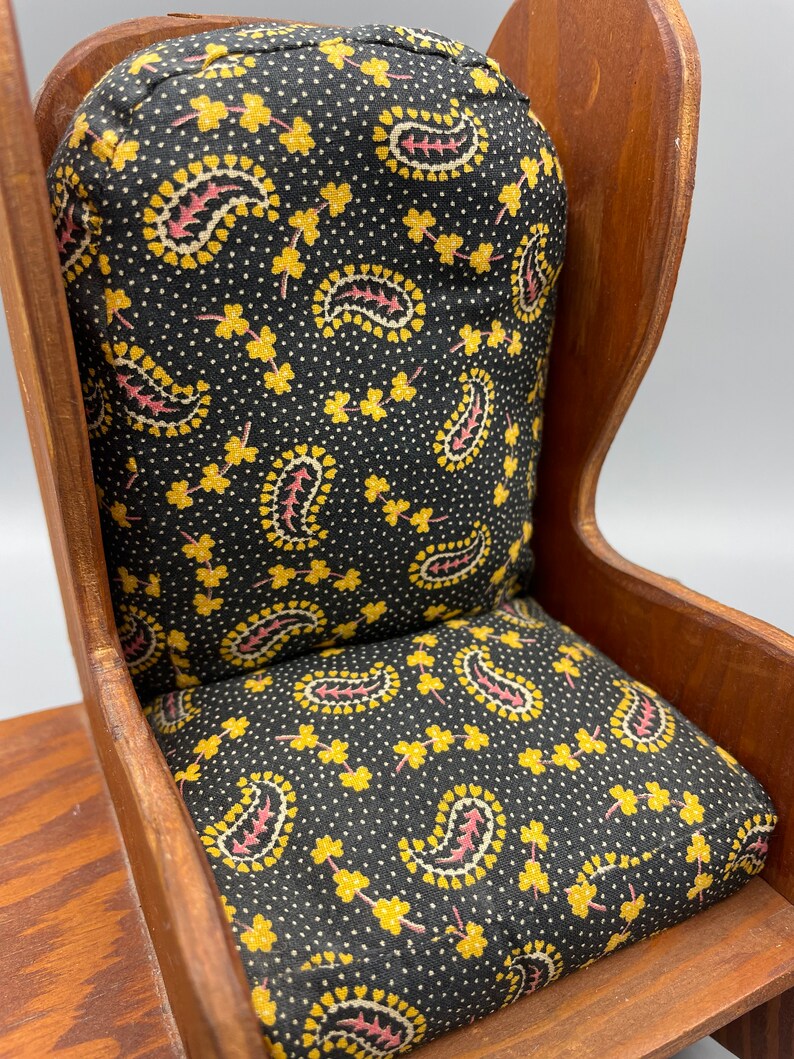 Old Fashioned Sewing Notions Holder Wood Rocking Chair Fabric - Etsy