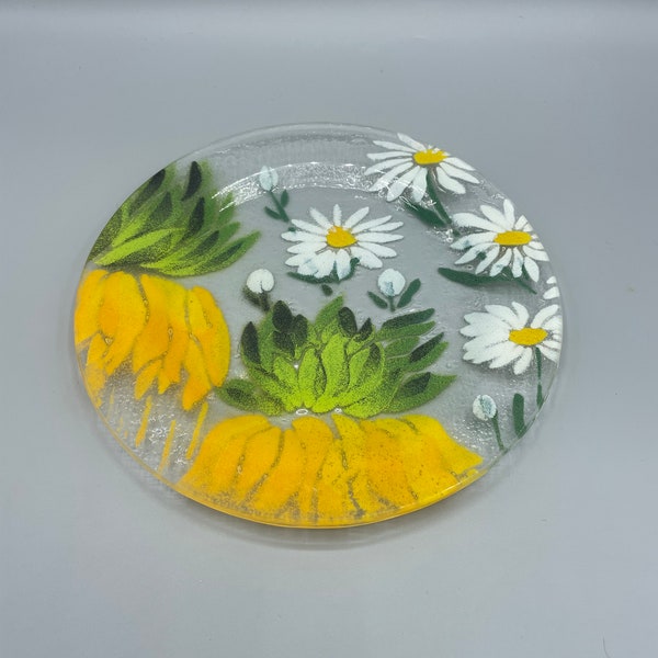 Glass Plate Flower - Etsy