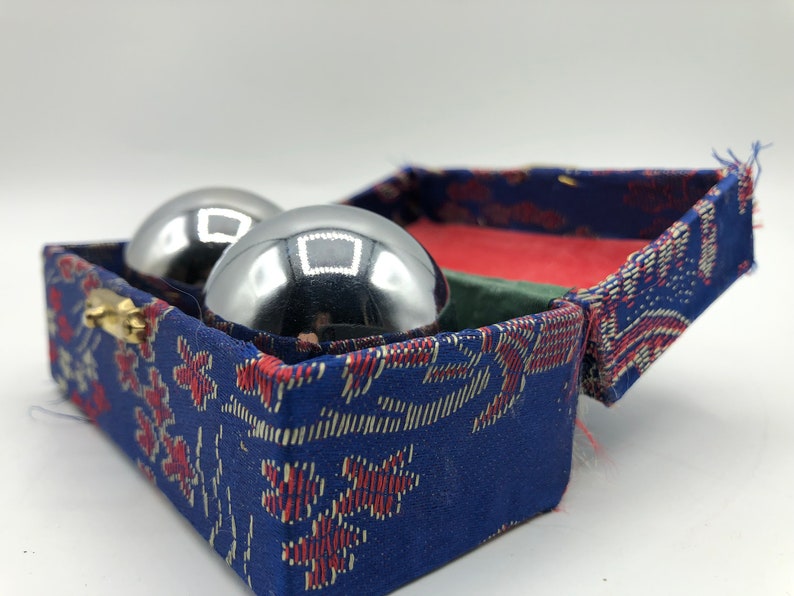 Vintage Asian Baoding Balls Silver Metal Oriental Meditation - Etsy