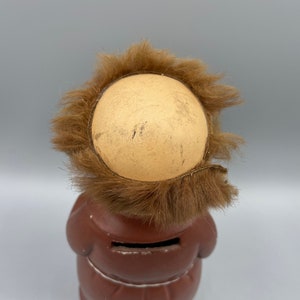 Vintage Ceramic Friar Tuck Bank Monk Statue Priest Bald Head Fur Brown ...