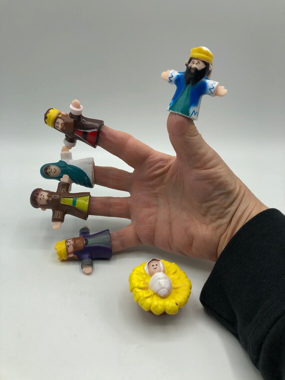 Nativity Finger Puppets 6 Piece Set Vintage Christmas Plastic - Etsy