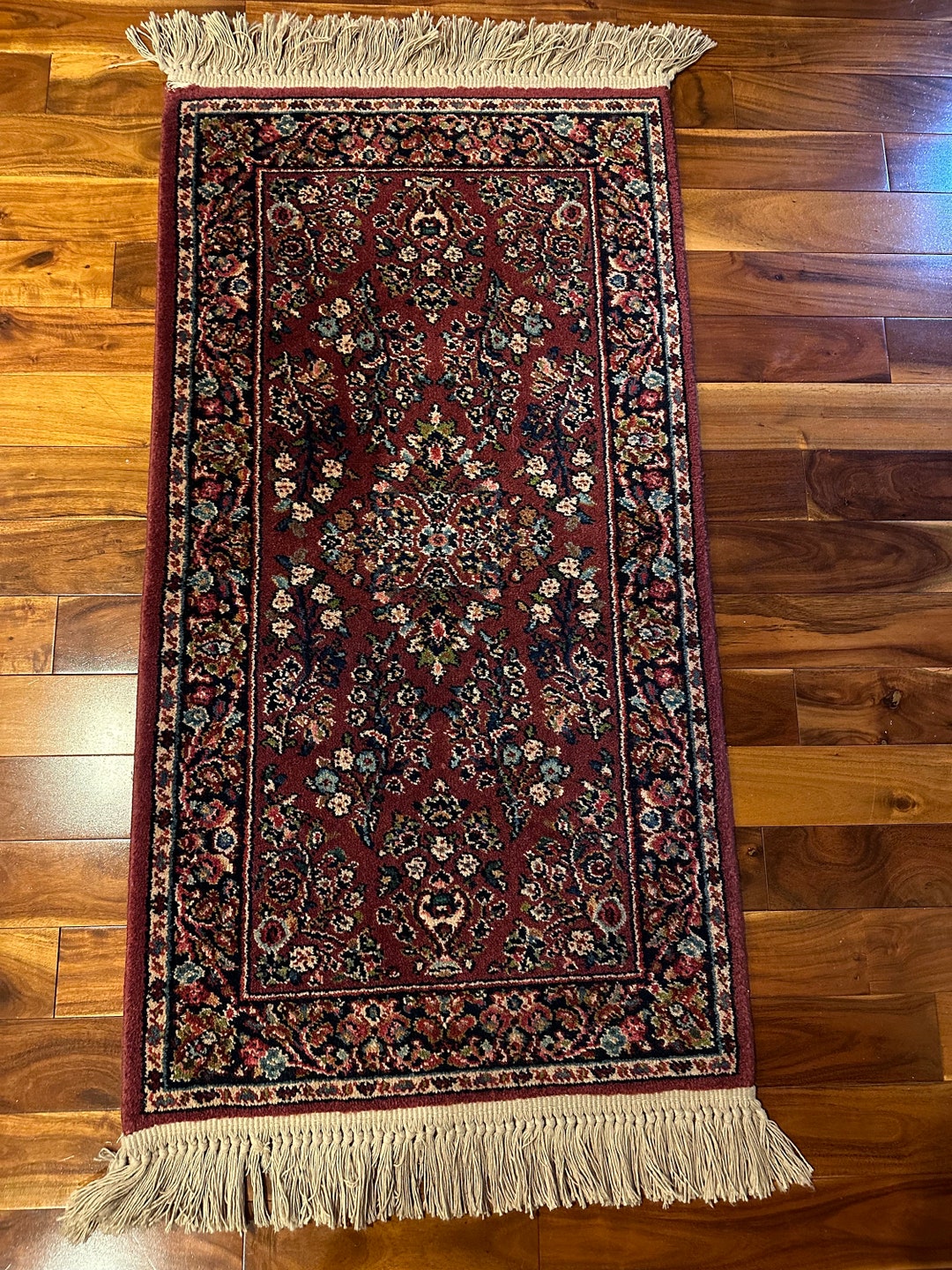 Vintage Wool Karastan Red Sarouk 785 Rectangle Area Rug 2.2x4 Oriental ...
