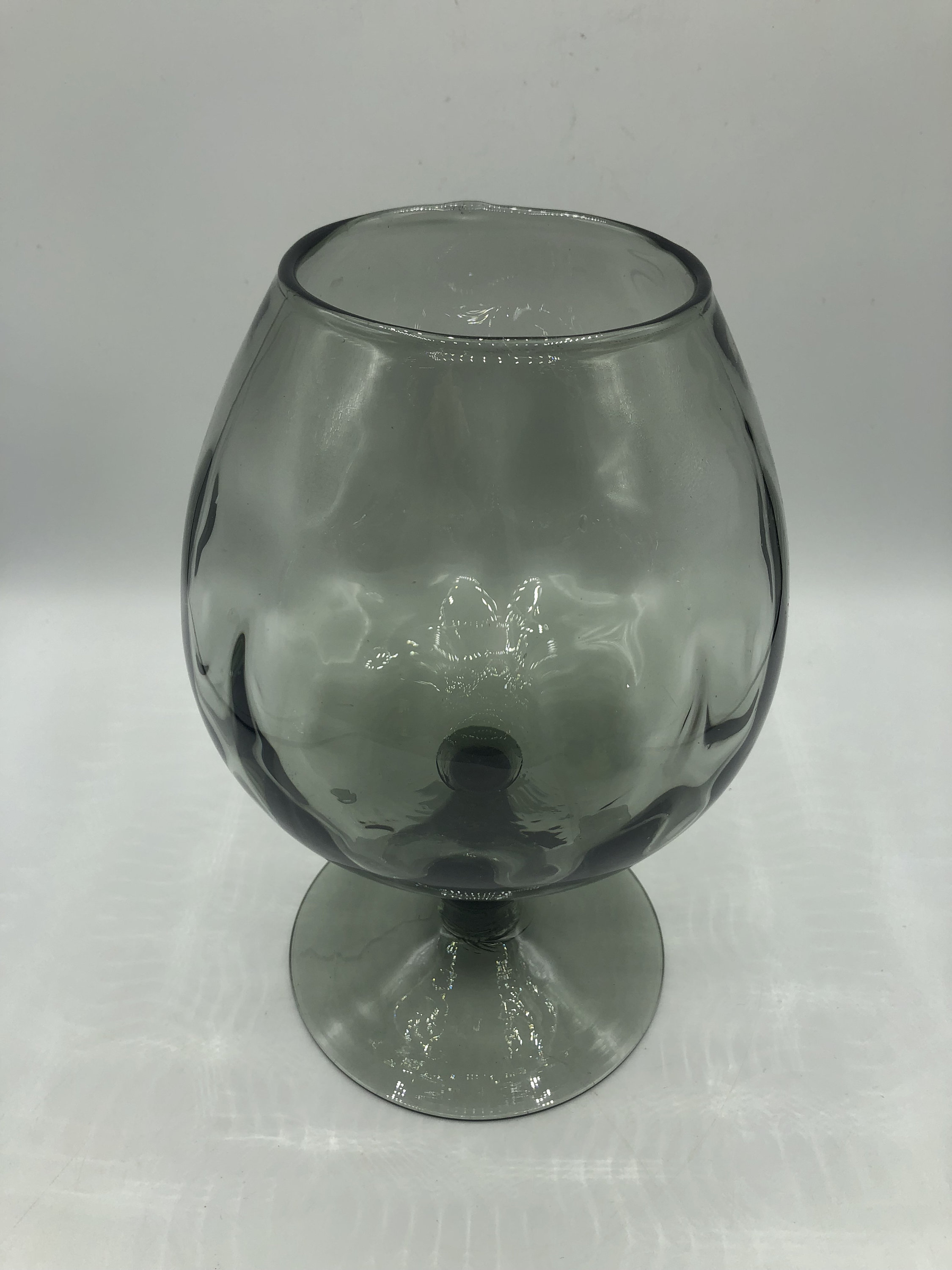 Vintage Large Brandy Snifter Oversized Smoky Gray Glass | Etsy