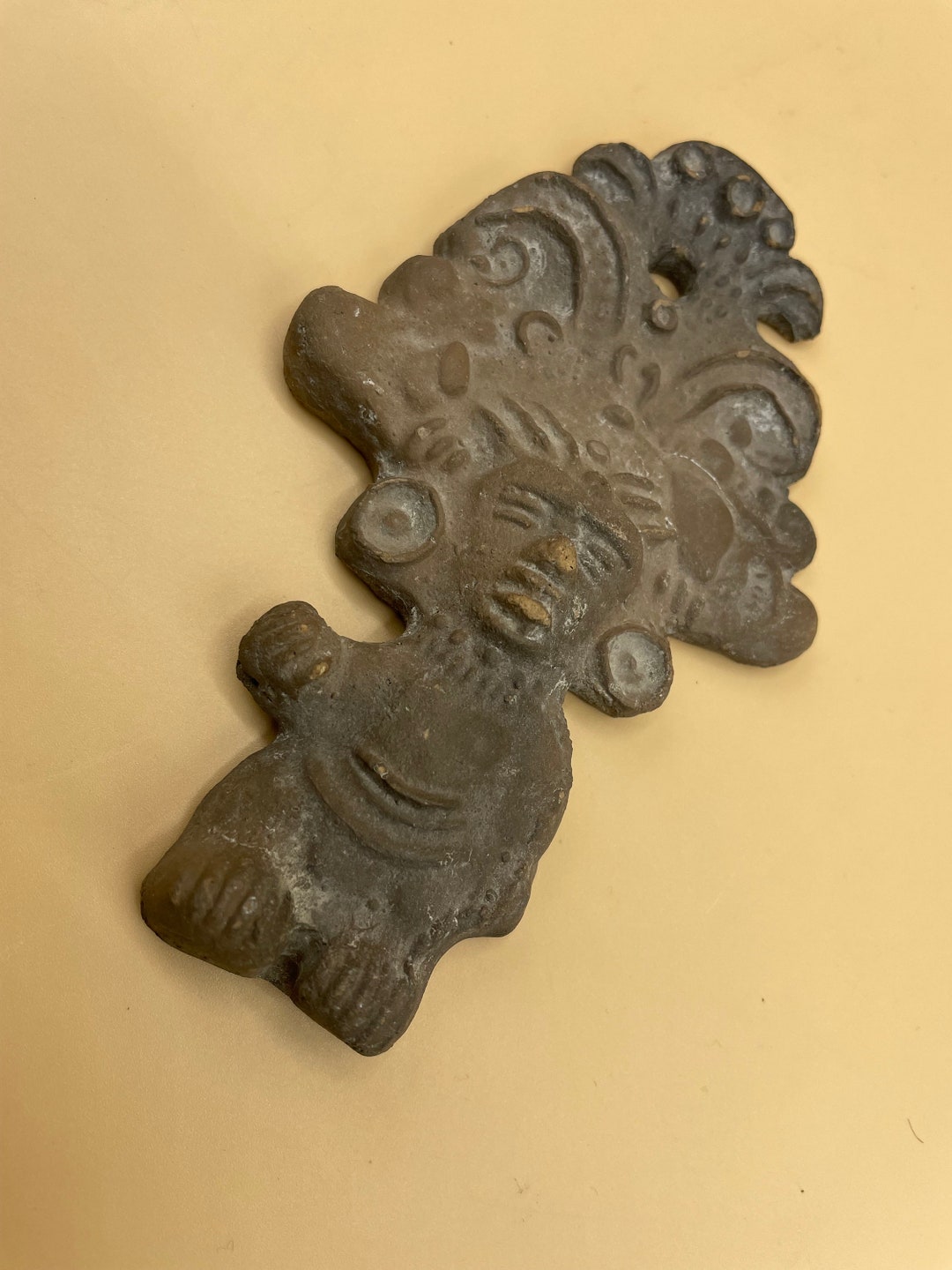 Vintage Aztec Mayan Folk Art Terra Cotta Warrior Figurine Clay Tribal ...