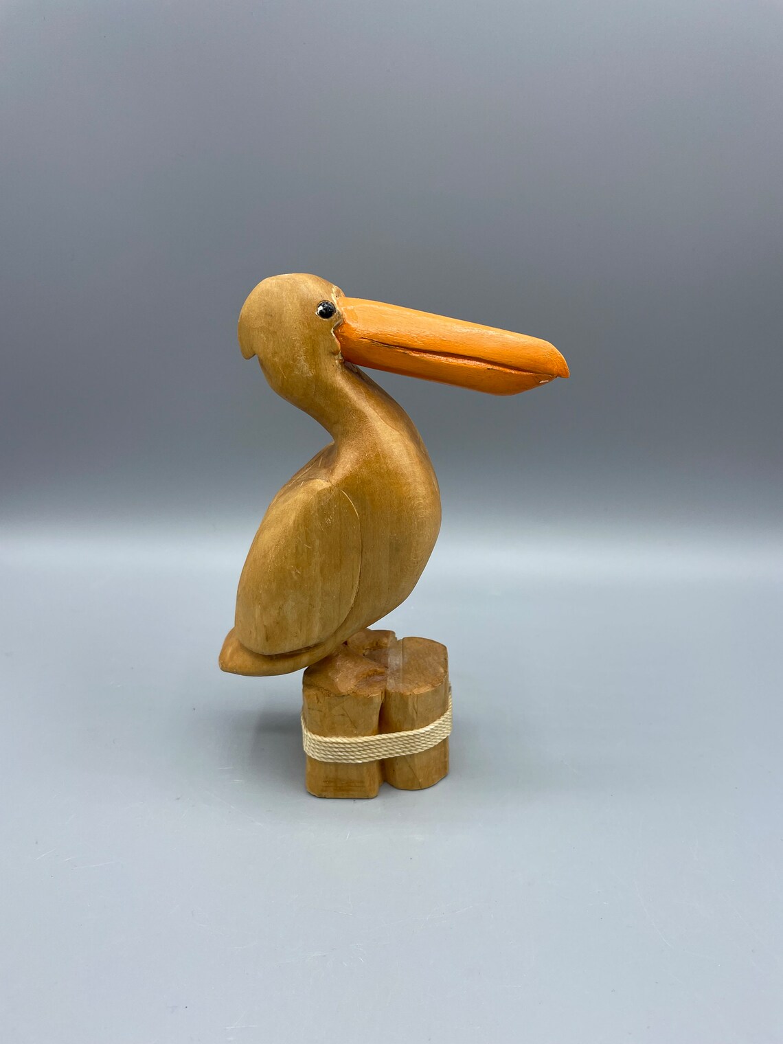 Original Wood Pelican Carving Stork Crane Figurine Carved - Etsy