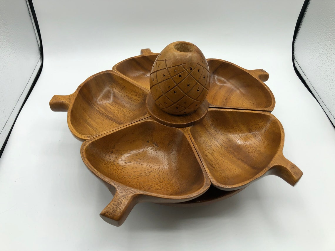 Monkey Pod Pineapple Lazy Susan Monkeypod Spinning Wood | Etsy