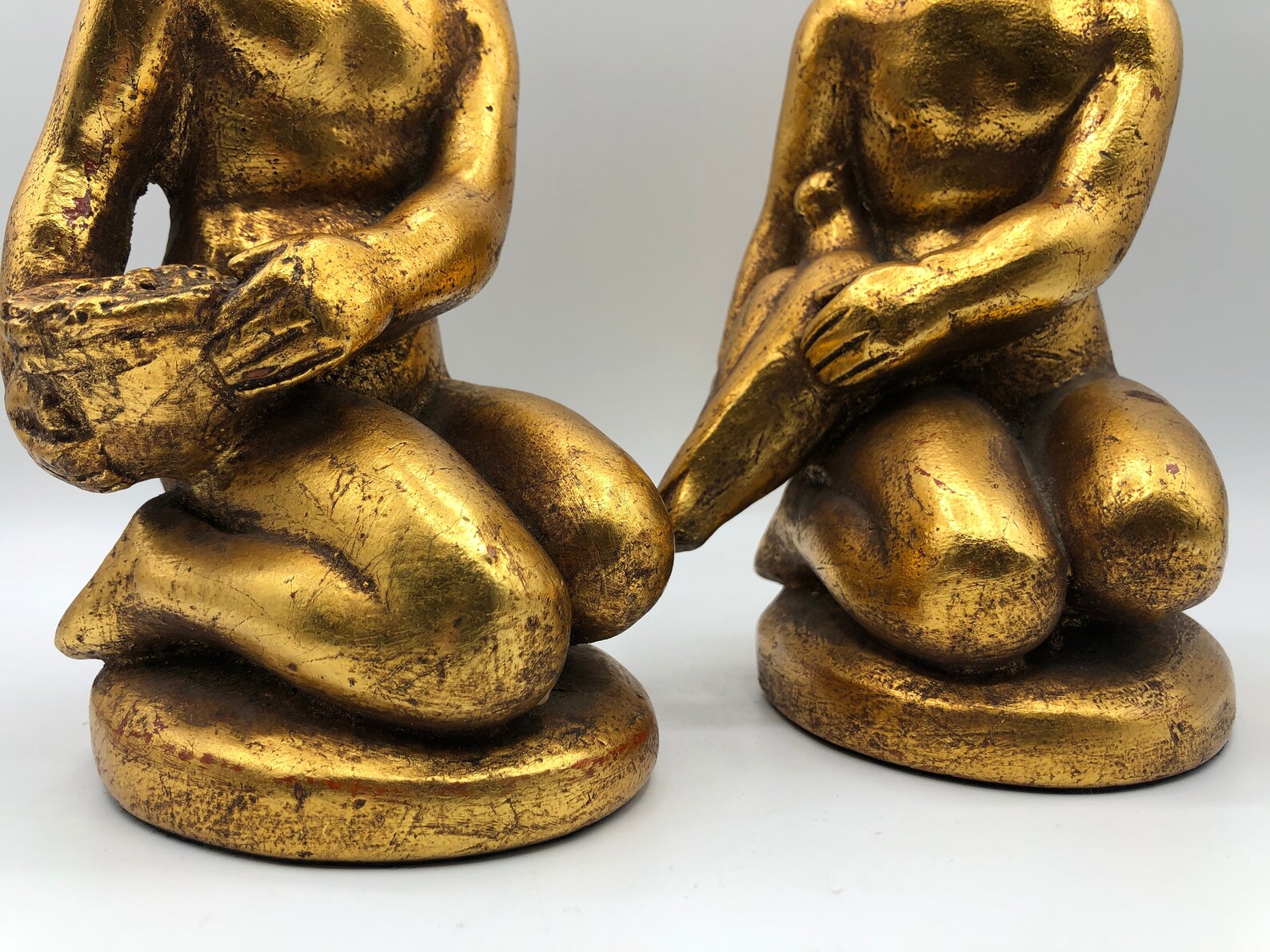 Pair of Gold Child Statues Vintage World Art Figurines - Etsy