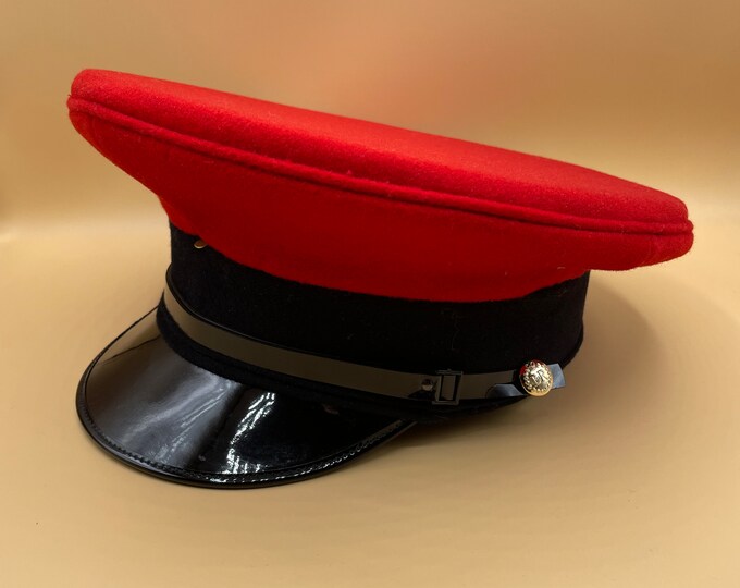 Vintage Military Red Formal Cap Enlisted Serviceman Hat Uniform ...