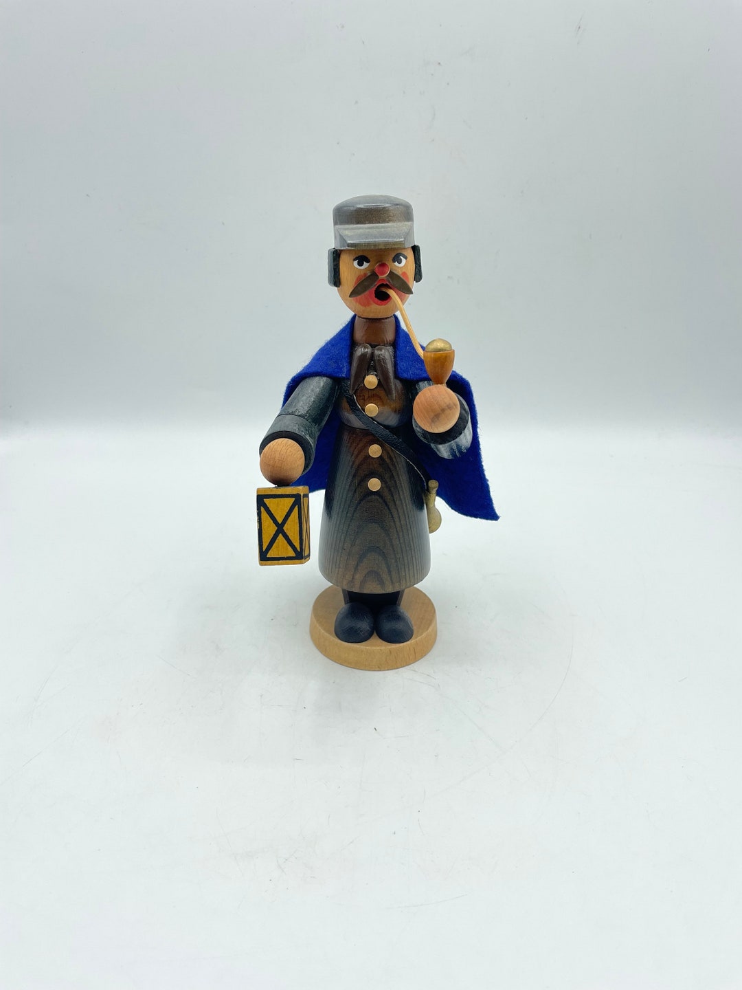 Vintage German Smoker Night Watchman With Lantern Wooden Figurine ...