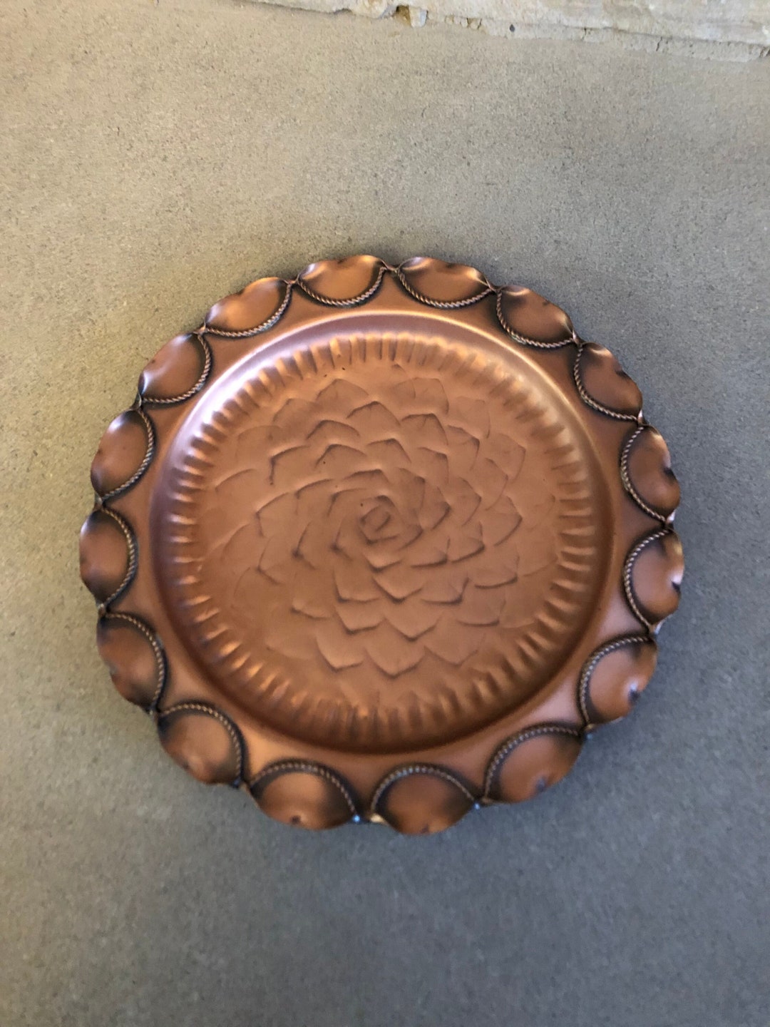 Vintage Copper Gregorian Solid Copper Platter Round Copper Wall Hanging ...