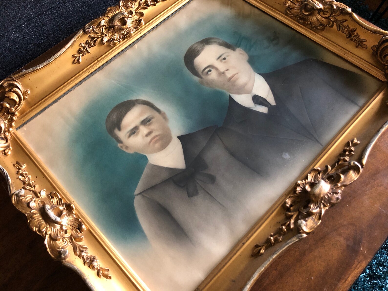 Antique Finnish Brothers Photo, Gold Gesso Frame, Vintage Wall Decor - Etsy