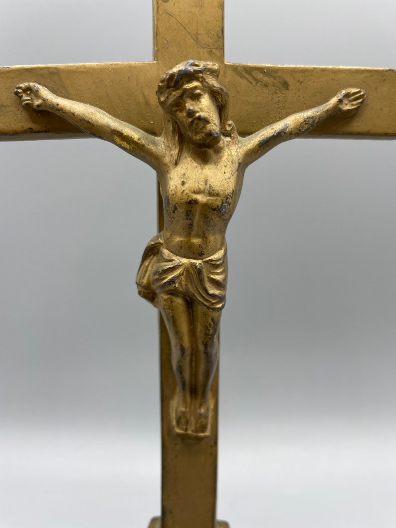 Vintage Metal Alter Cross Jesus Christ Crucifixion Tabletop - Etsy