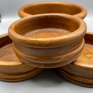 Vintage Genuine Teak Thailand Wood Salad Bowl Set Wooden Bowls Large ...
