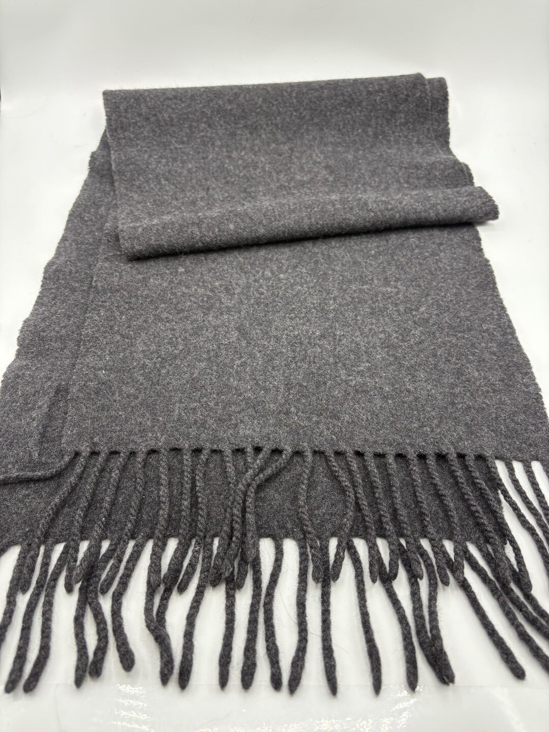 Charcoal Gray Cashmere and Merino Wool Scarf Grey Made in Scotland ...