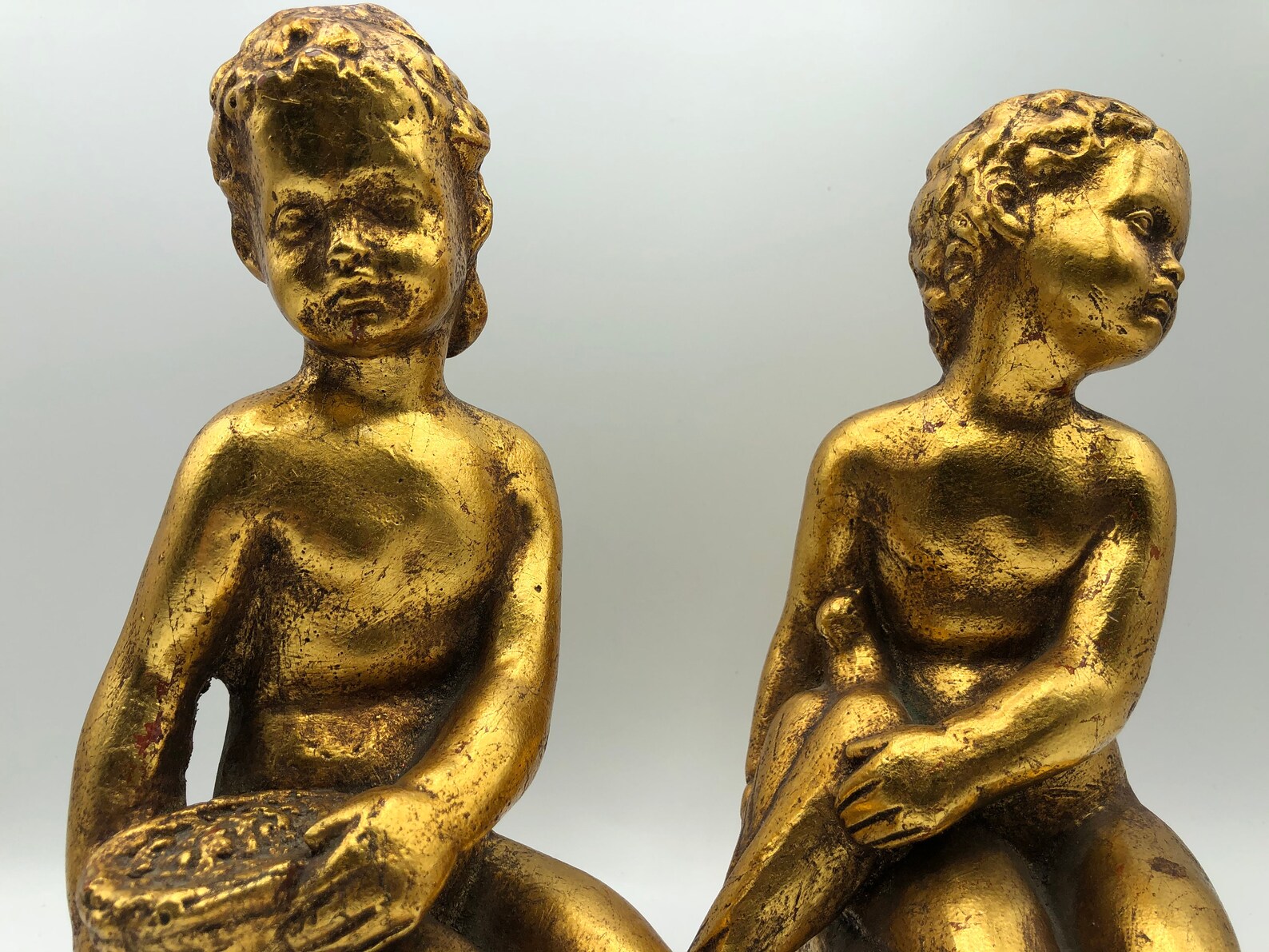 Pair of Gold Child Statues Vintage World Art Figurines - Etsy