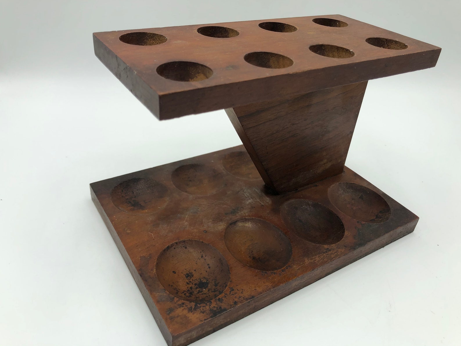 Vintage Walnut Wood Pipe Holder 8 Slot Pipe Stand Tobacciana - Etsy