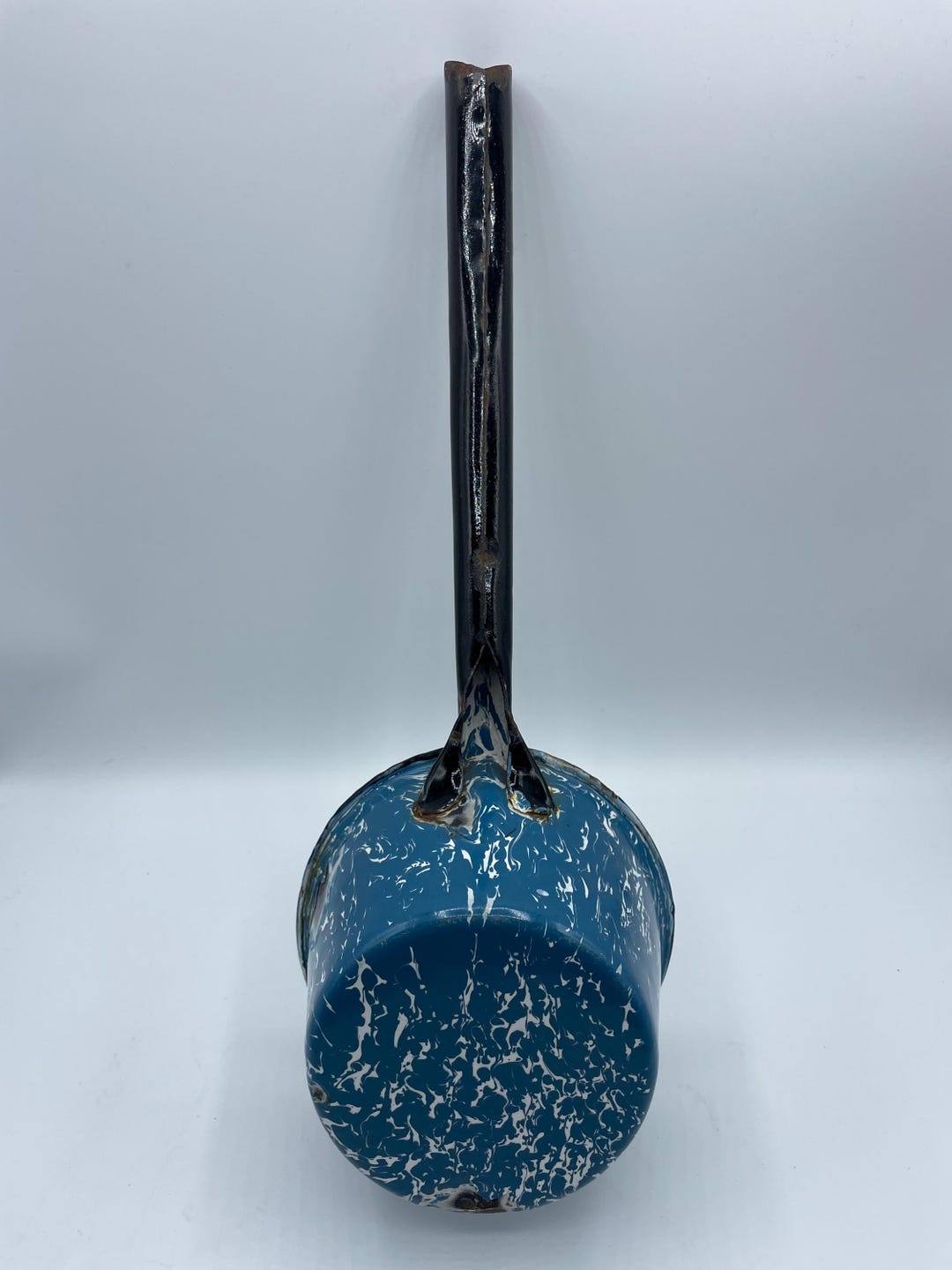 Vintage Enamel Ladle Blue White Splatterware French Kitchen Decor ...
