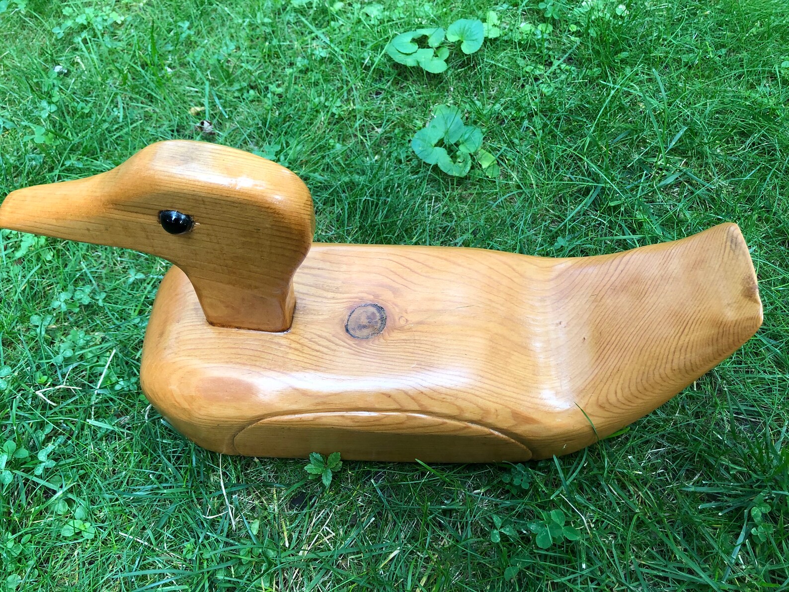 Large Hand Carved Wooden Duck Vintage Light Wood Rustic Cabin | Etsy