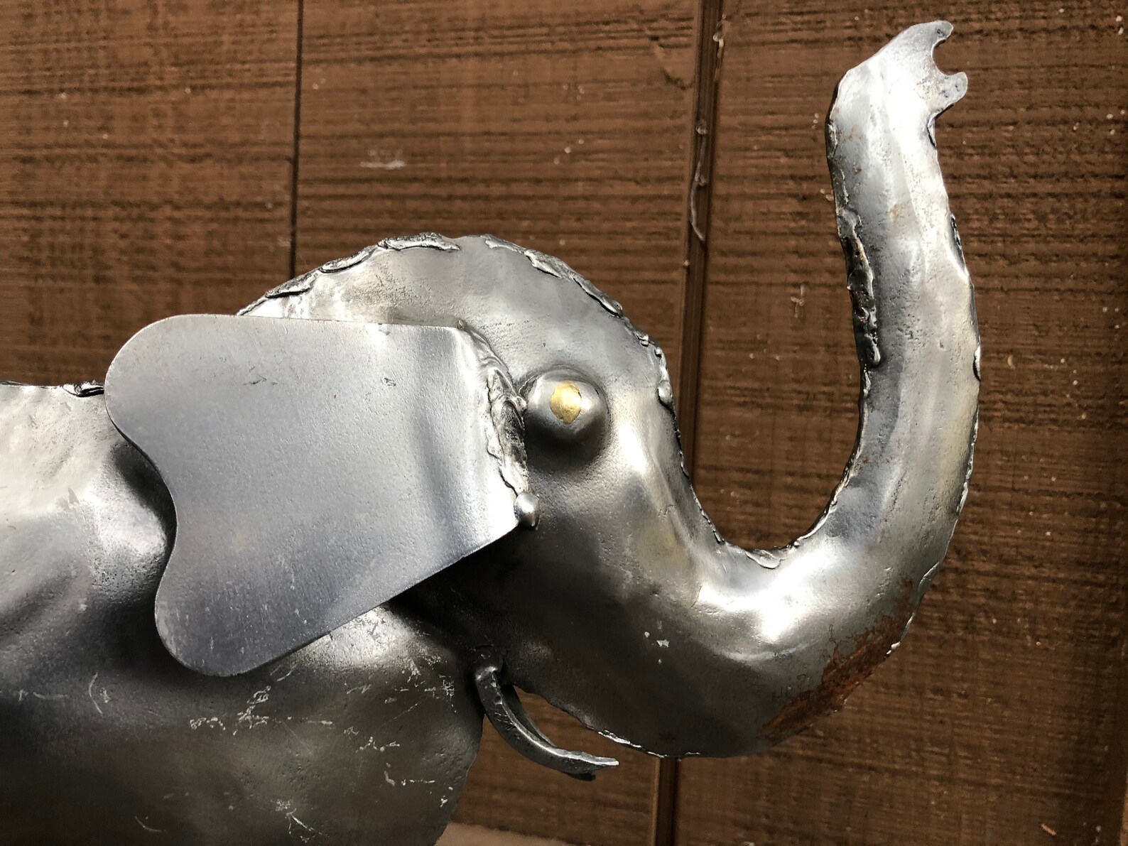 Elephant Sculpture Welded Metal Silver Rustic Elephant Statue - Etsy