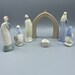 7 Piece Pastel Porcelain Nativity Set White Blue Ceramic Vintage ...