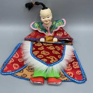Vintage Japanese Hand Puppet Oriental Puppetry Doll Japan Samurai Ninja ...