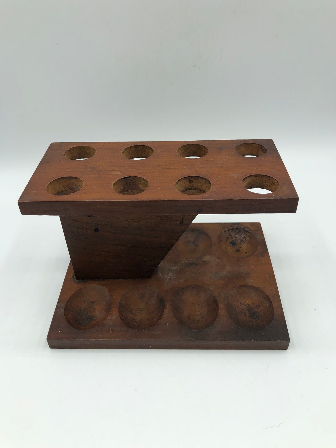 Vintage Walnut Wood Pipe Holder 8 Slot Pipe Stand Tobacciana - Etsy