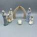 7 Piece Pastel Porcelain Nativity Set White Blue Ceramic Vintage ...