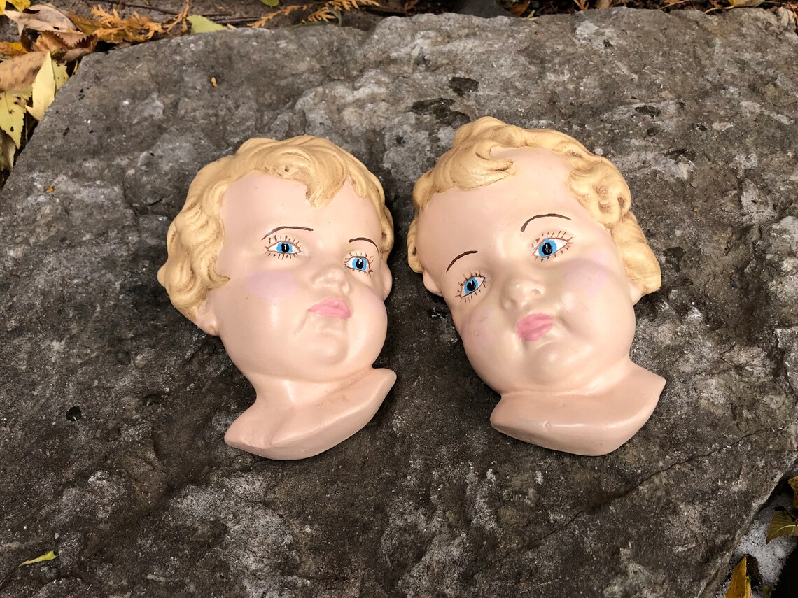 Ceramic Cherub Wall Art Cherubs Baby Face Heads Vintage Angels | Etsy