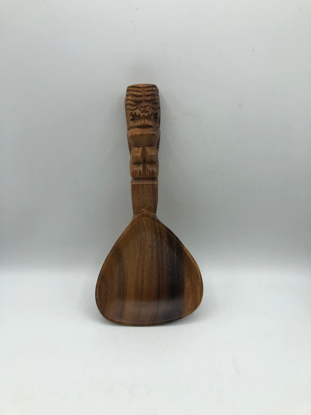 Vintage Oversized Wood Tiki God Spoon Hawaii Monkeypod Wooden Tribal ...