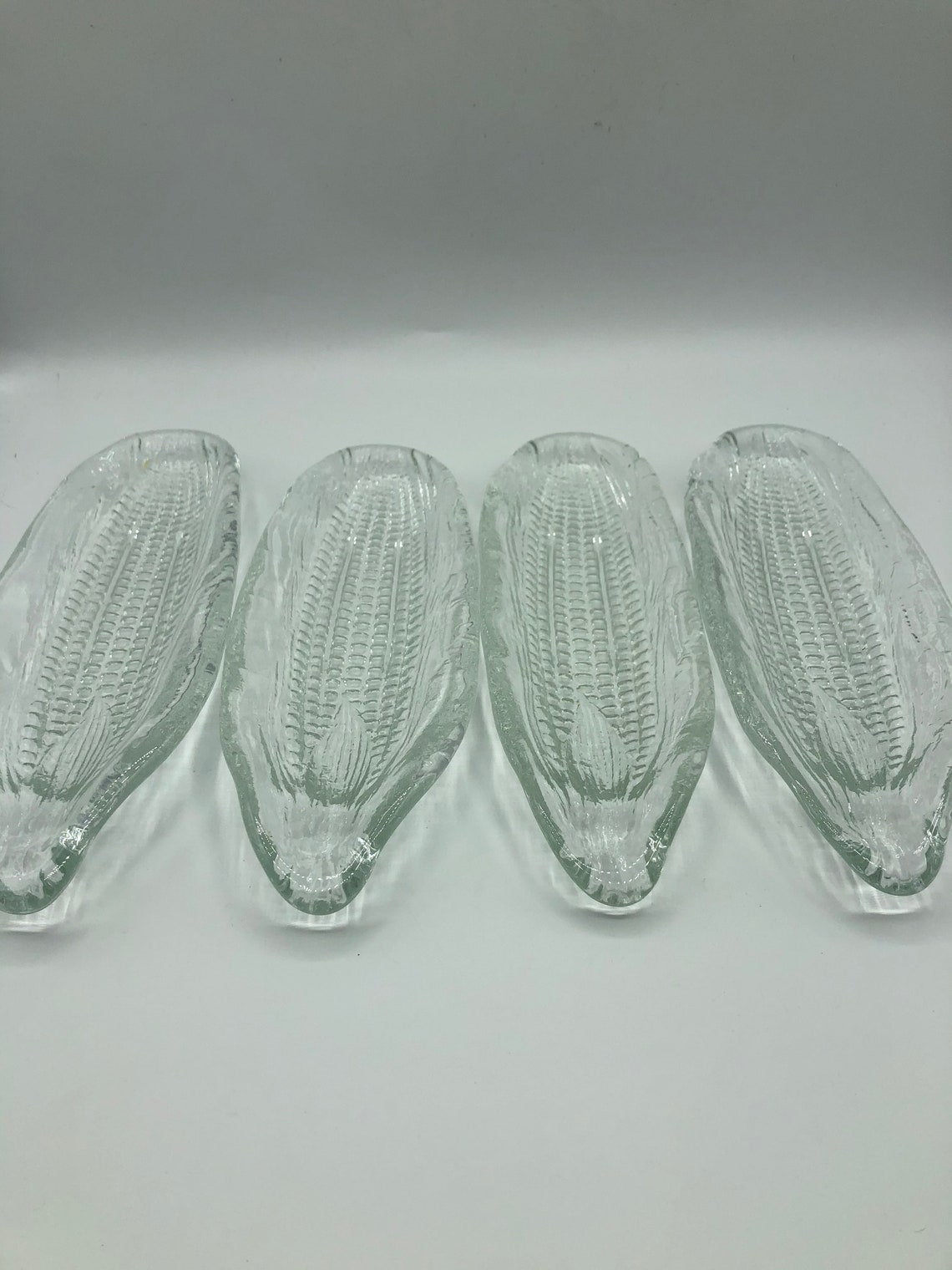 Vintage Set of 4 Glass Corn Holders Corn on the Cob Serving | Etsy