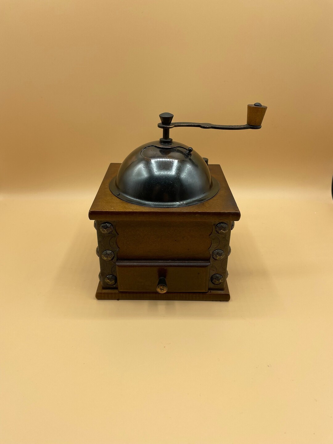 Vintage Coffee Grinder Metal Wood Antique Coffee Bean Mill Hand Grinder ...