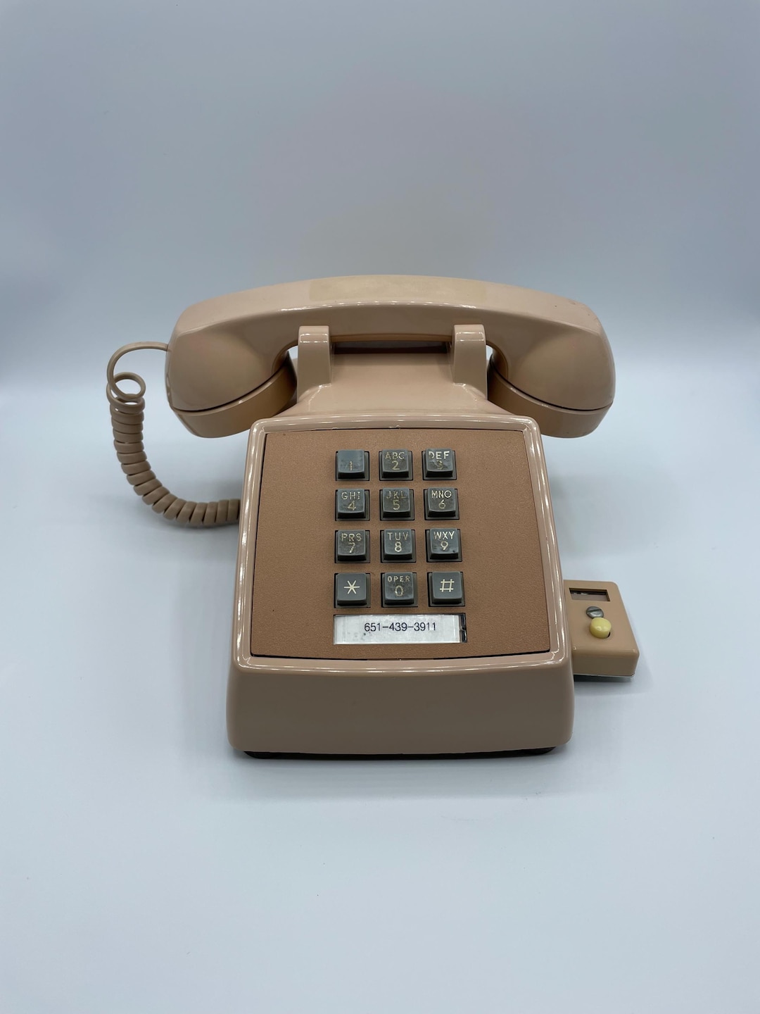 Tan Touch Tone Push Button Phone Photo Prop Display Vintage Office ...