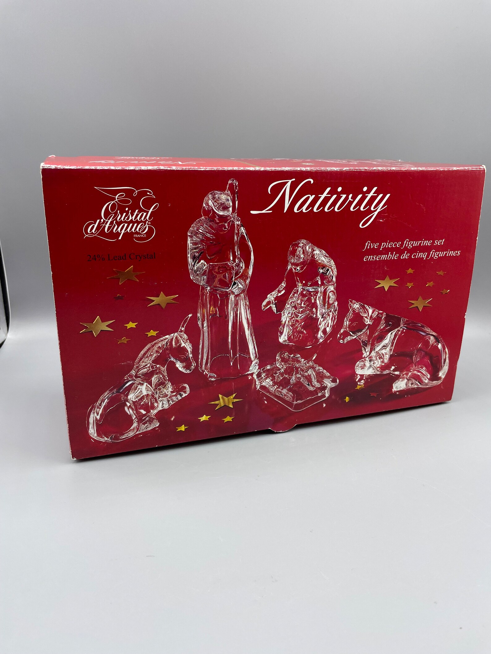 Vintage Clear Glass Nativity Scene Large 5 Piece Lead Crystal - Etsy