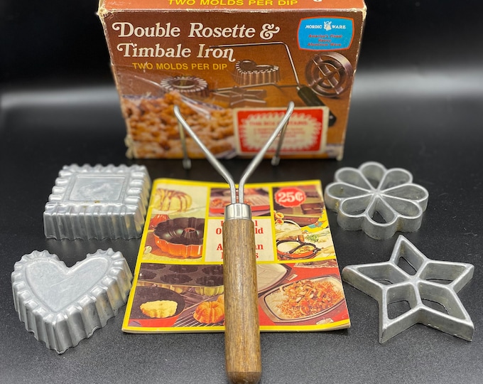 Vintage Scandinavian Double Rosette Iron Flower Rosette Molds Swedish ...