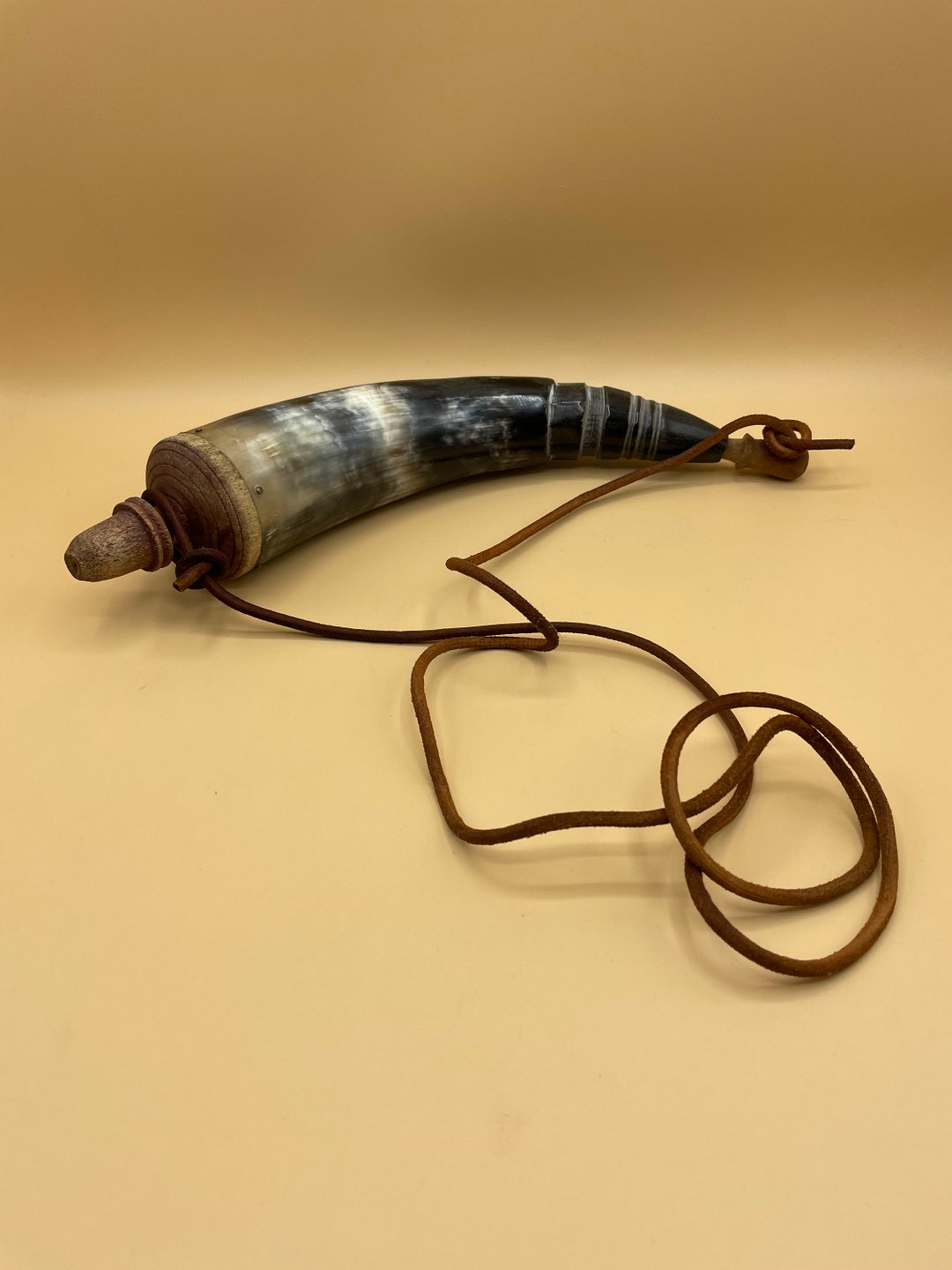 Vintage Black Powder Horn Steer Horn Viking Norse Game of Thrones ...