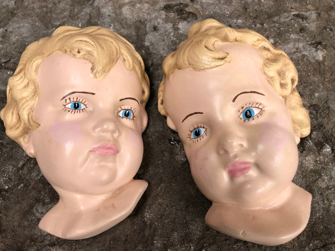 Ceramic Cherub Wall Art Cherubs Baby Face Heads Vintage Angels Home ...