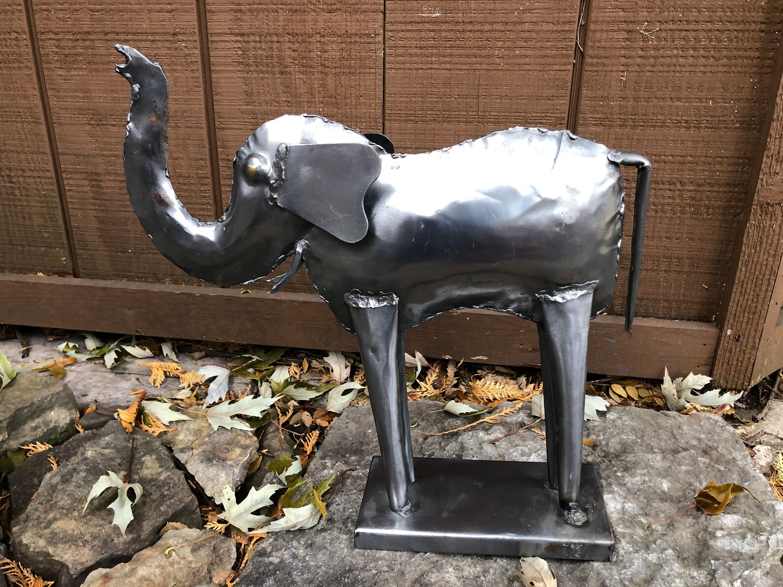 Elephant Sculpture Welded Metal Silver Rustic Elephant Statue - Etsy
