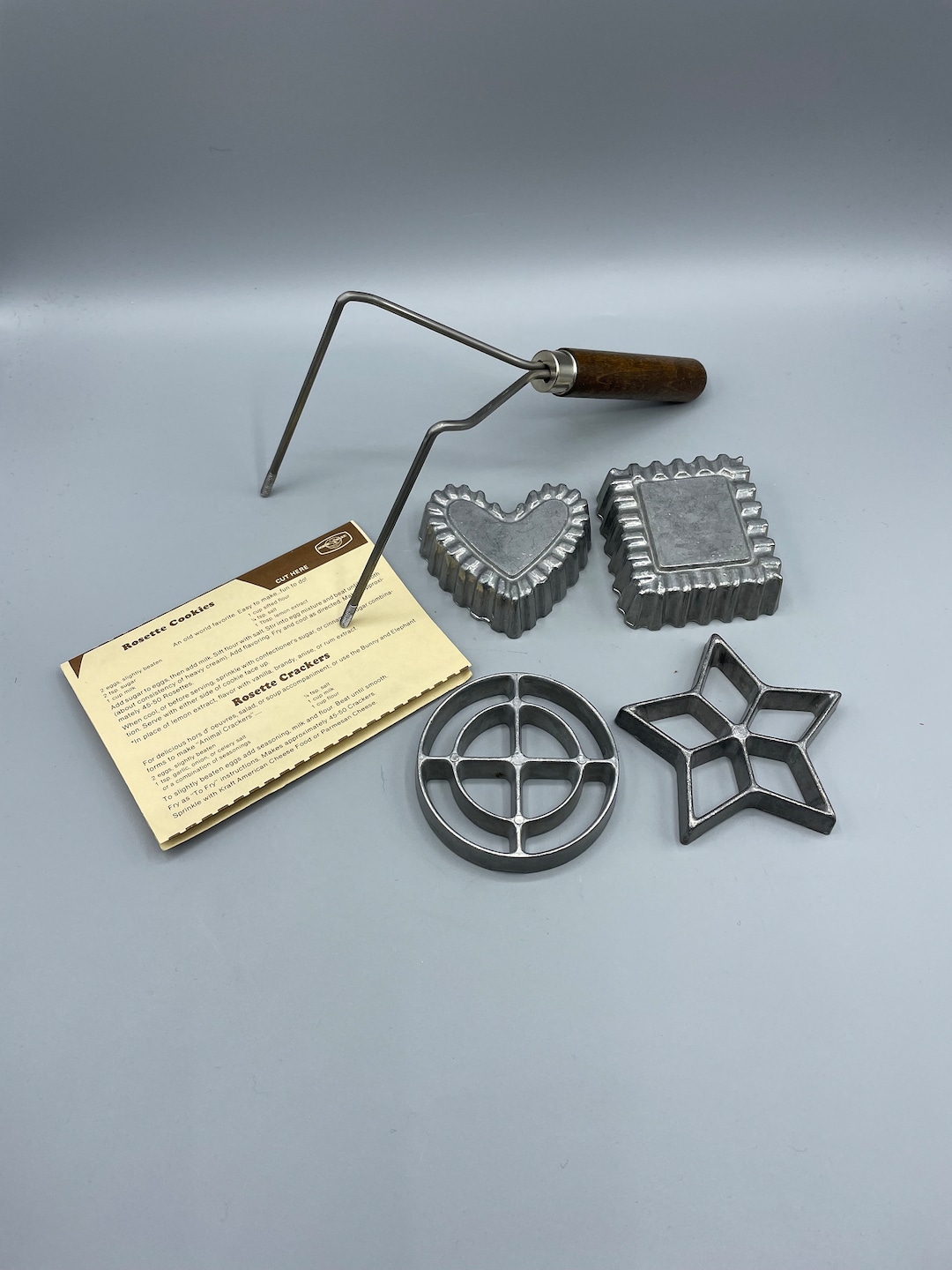 Vintage Scandinavian Double Rosette Iron Flower Rosette Molds Swedish ...