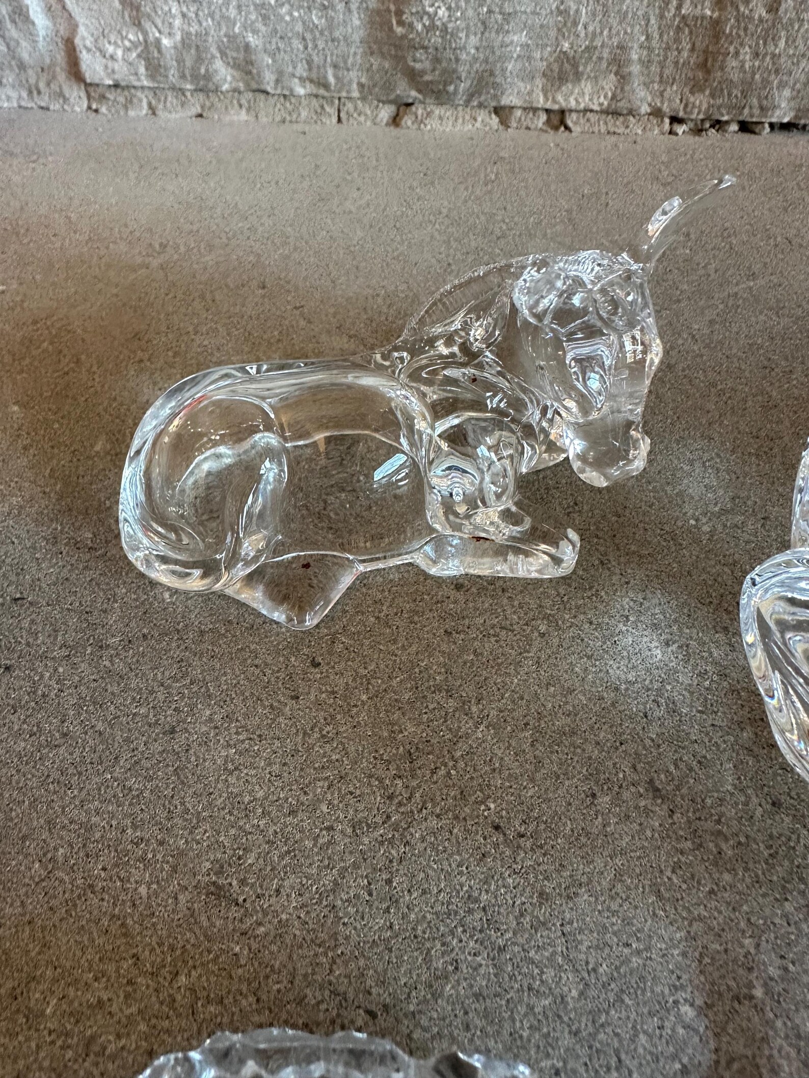 Vintage Clear Glass Nativity Scene Large 4 Piece Lead Crystal Set ...