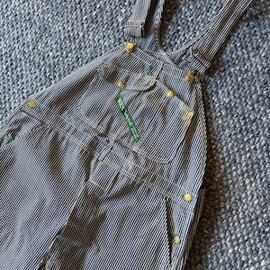 Denim Bib Overalls Vintage Key Jeans Bibs Blue White Hickory Striped ...