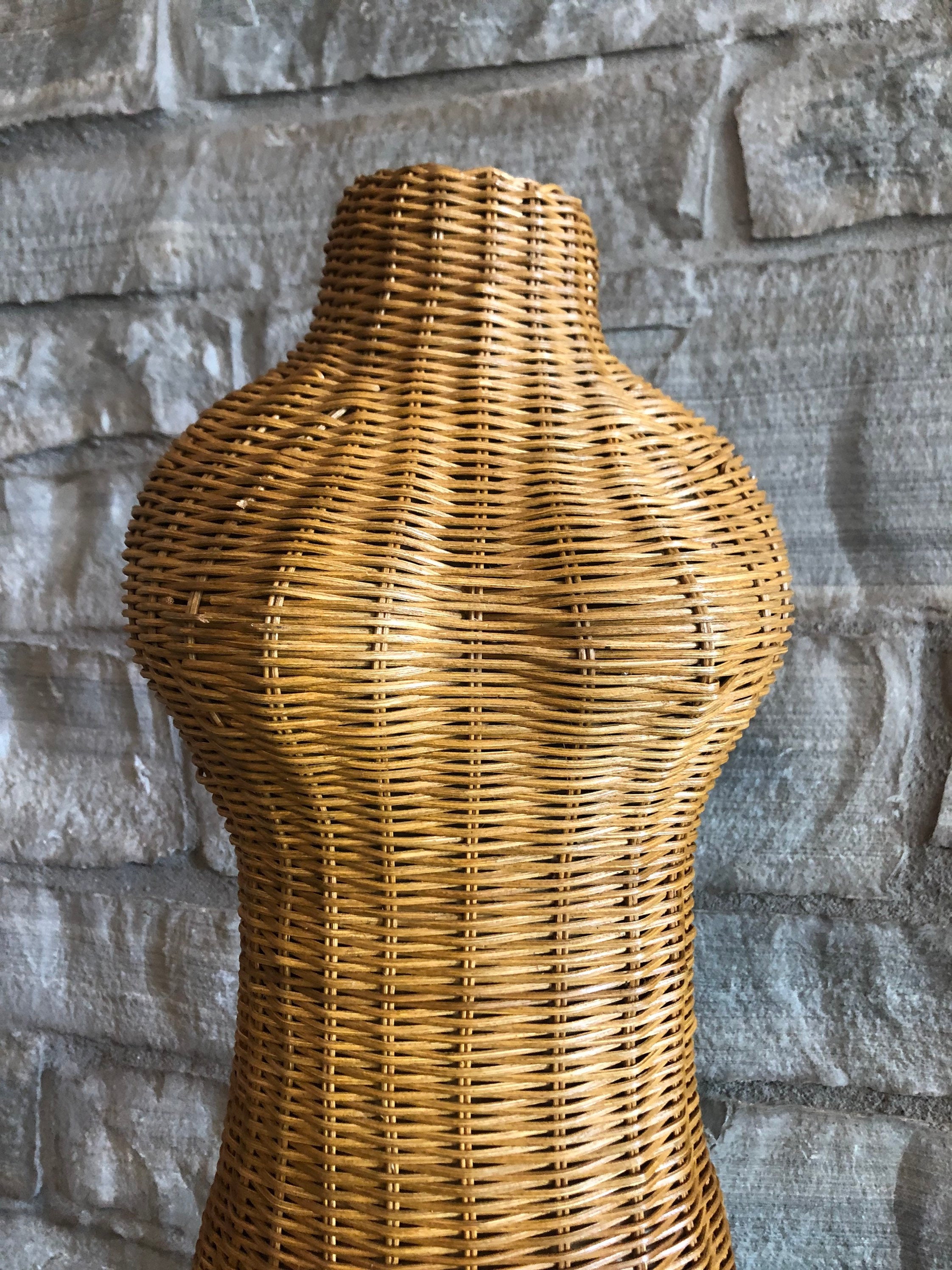 Vintage Wicker Small Dress Form Natural Boho Bohemian Home - Etsy