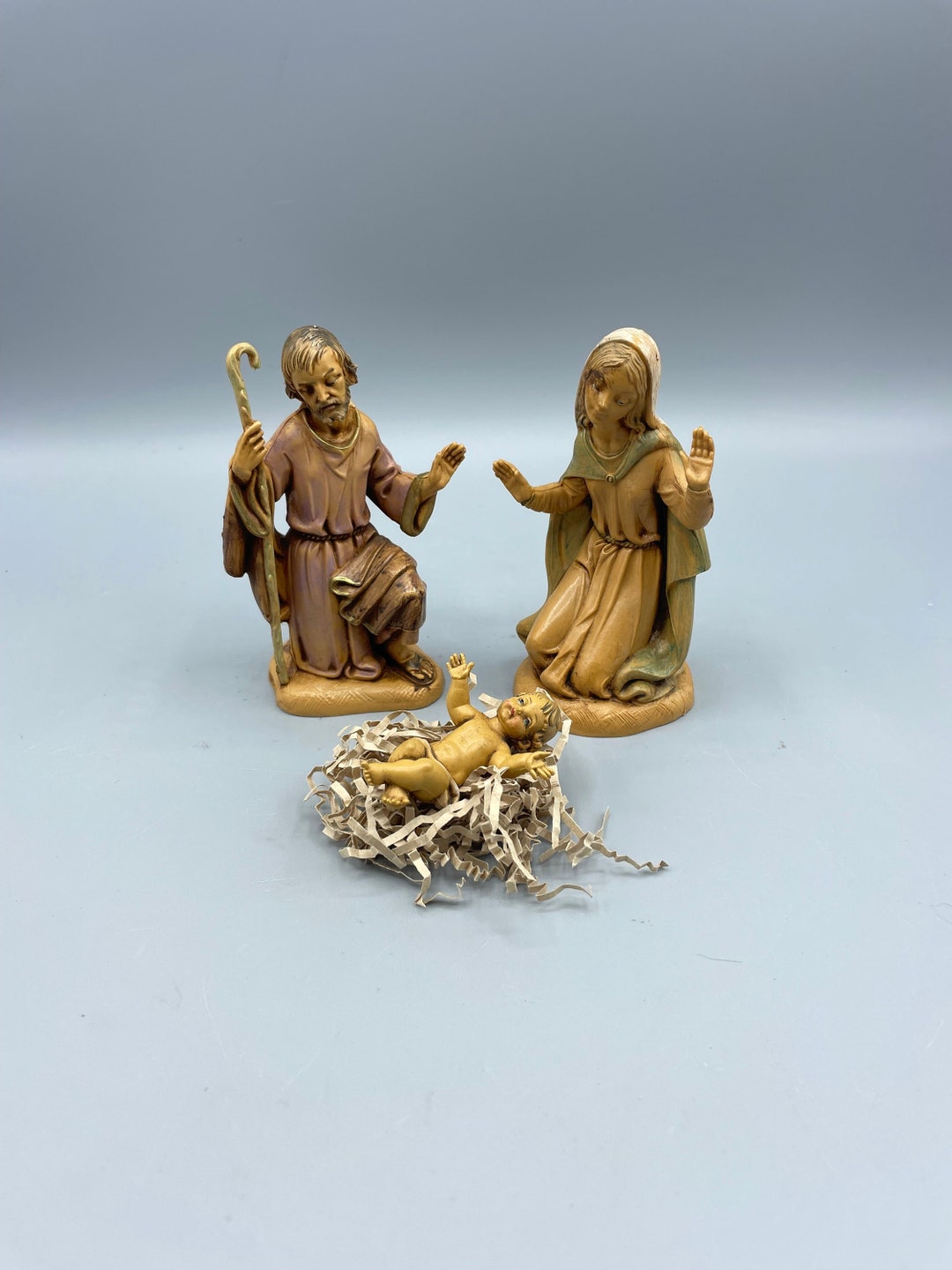 Small Italian Plastic Nativity Set Made in Italy Rustic Manger Scene ...