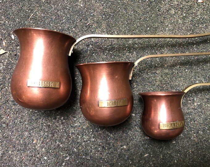 Vintage Copper Whisky Rum Brandy Ladles French Copper Brass Rustic ...