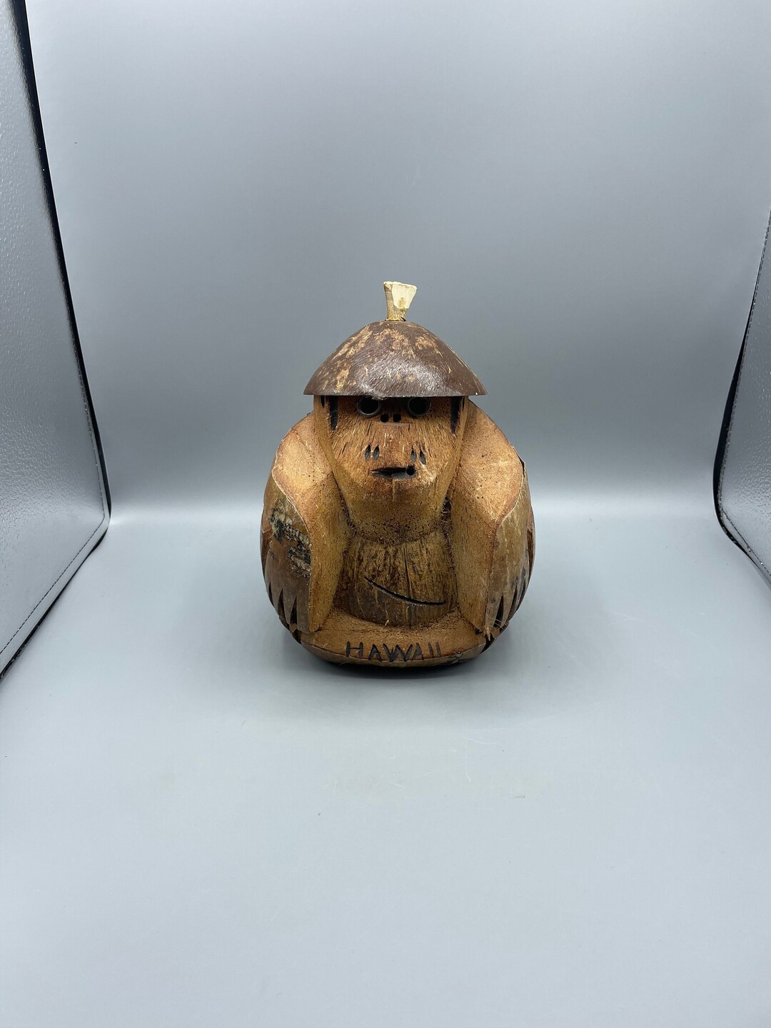 Carved Coconut Head Bank Hawaii Vintage Kitschy Tiki Bar Polynesian ...
