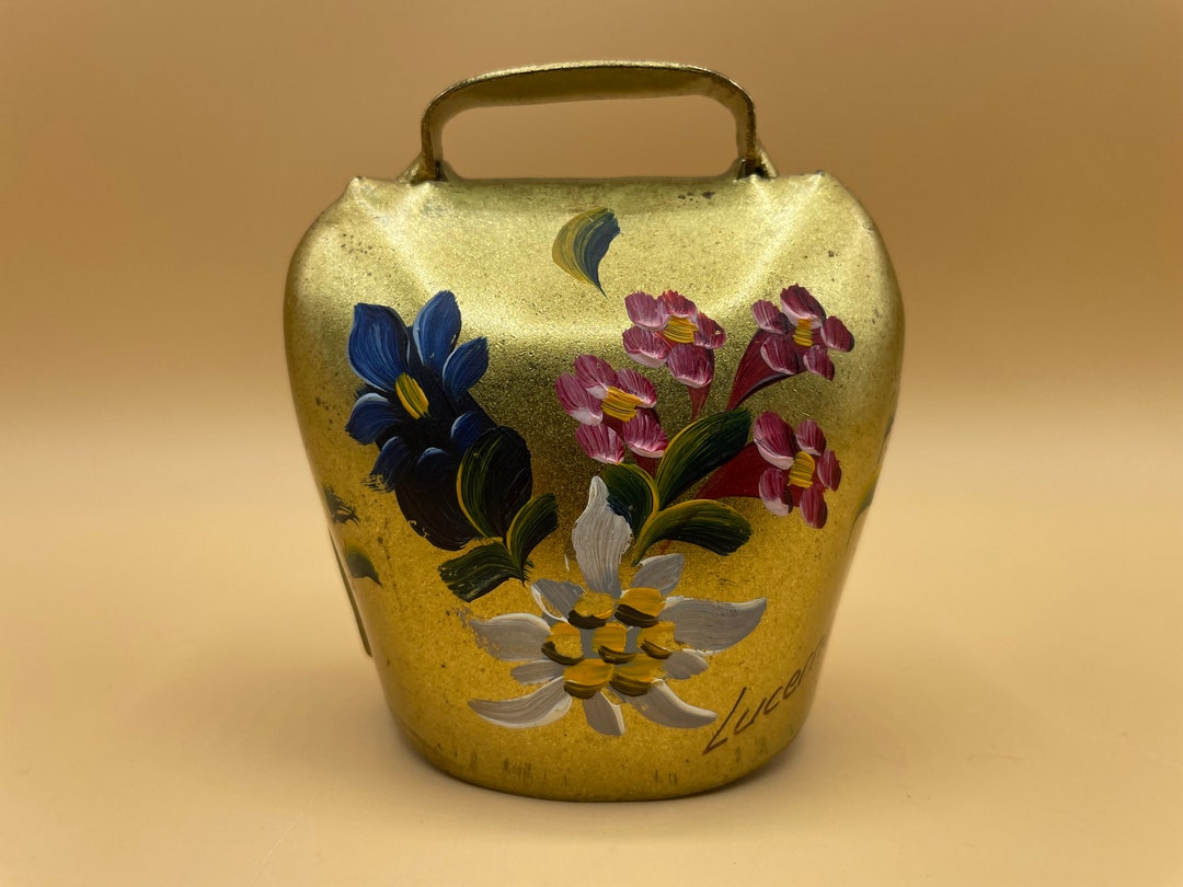 Lucerne Swiss Cow Goat Bell Vintage Switzerland Cowbell Hand Painted ...