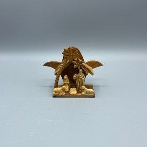 Wood Bethlehem Nativity Set Mini Wooden Nativity Scene Carved Creche ...