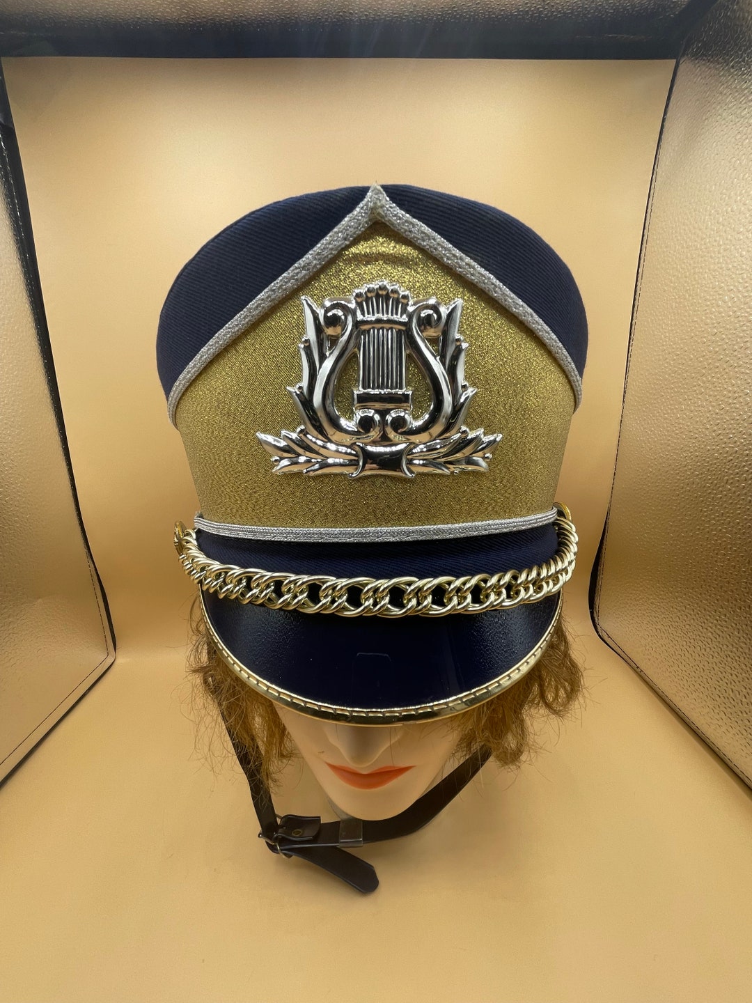 Vintage Marching Band Hat Demoulin XL Majorette Drum Major Cap Blue ...