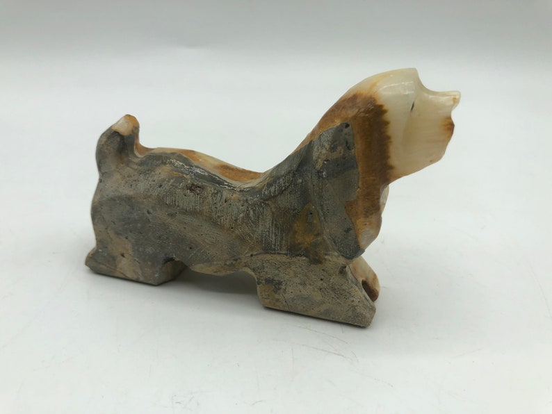 Vintage Alabaster Dog Statue Marble Stone Basset Hound | Etsy