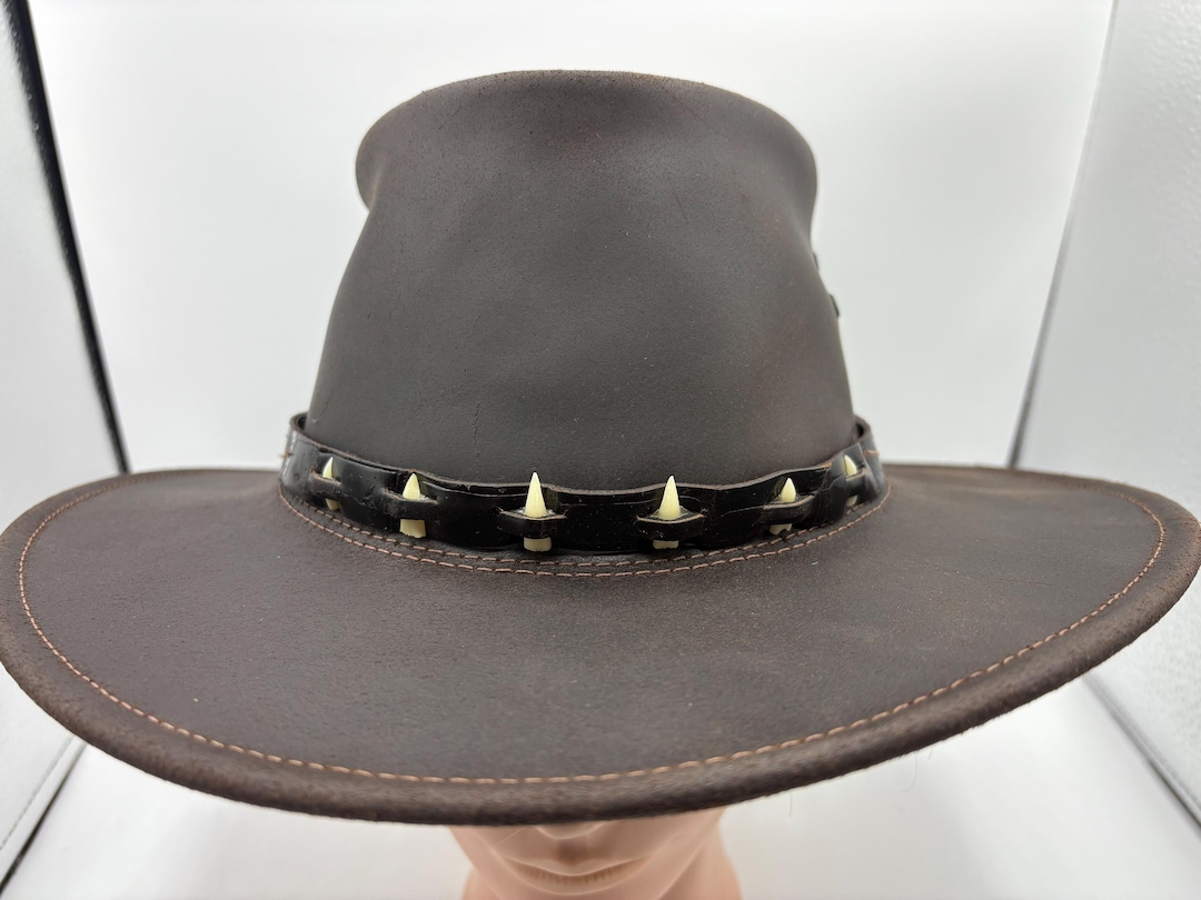 Aussie Bush Hat Brown Leather Made in Australia Original Outback Hat ...