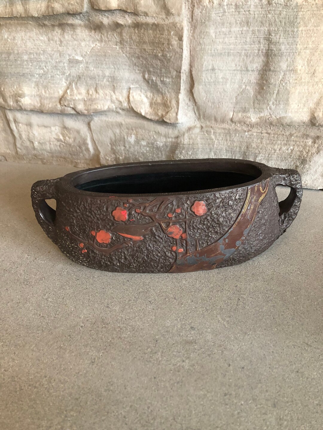 Tokanabe Pottery Ikebana Tray Flower Arranging Bowl Ceramic Japanese ...